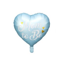 partydeco Luftballon, Folienballon Herz mit Schriftzug Mom to Be 35cm blau