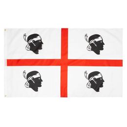 PHENO FLAGS Flagge Sardinien Flagge 90 x 150 cm Fahne Italien Sardinische (Hissflagge für Fahnenmast)