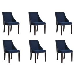JVmoebel Stuhl 6x Sessel Design Polster Stühle Stuhl Chesterfield Klassische Flora