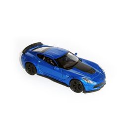 Welly Modellauto CHEVROLET Corvette Z06 2017 Modellauto Metall Modell Auto Spielzeugauto Kinder Geschenk 23 (Blau-Metallic)