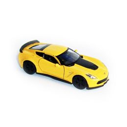 Welly Modellauto CHEVROLET Corvette Z06 2017 Modellauto Metall Modell Auto Spielzeugauto Kinder Geschenk 23 (Gelb)