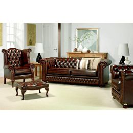 JVmoebel Sofa Chesterfield Design Sofagarnitur 3 Sitz + Ohrensessel Couch