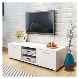 DOTMALL Lowboard Modernes TV-Schrank aus MDF in Weiß-Hochglanz 120×40