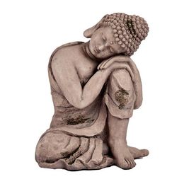 Ibergarden Dekofigur Dekorative Figur für den Garten Buddha Grau Polyesterharz 28