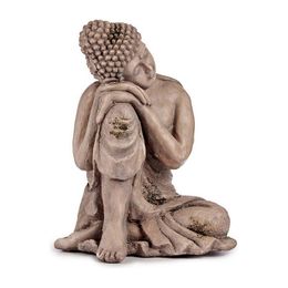 Ibergarden Dekofigur Dekorative Figur für den Garten Buddha Grau Polyesterharz 34