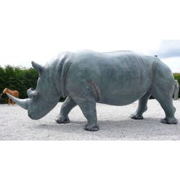 JVmoebel Skulptur Design Nashorn XXL Big Figur Statue Skulptur Figuren Garten Deko Neu