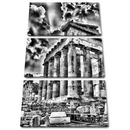 Pixxprint Leinwandbild Antike Säulen Griechenland