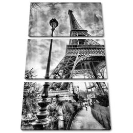 Pixxprint Leinwandbild Pariser Eifelturm Retro