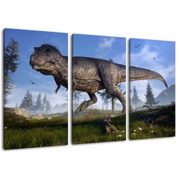Pixxprint Leinwandbild T-Rex Dinosaurier in der Natur