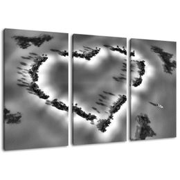 Pixxprint Leinwandbild Herz geformt aus Inseln