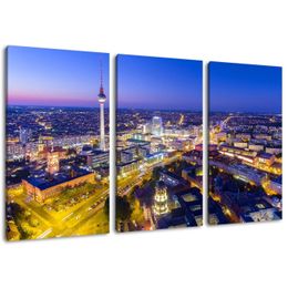 Pixxprint Leinwandbild Berlin City Panorama