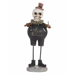 Horror-Shop Dekoobjekt Happy Halloween Skelett Figur im Vintage Stil 21cm