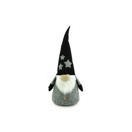 MARELIDA Weihnachtsfigur Wichtel ELRIC Dekofigur Filz schwarz biegbar Mütze Weihnachten 81cm (1 St)