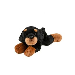 Teddys Rothenburg Kuscheltier Rottweiler schwarz/braun liegend 30 cm Plüschtier Hund