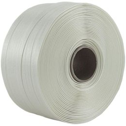 KK VERPACKUNGEN 1 Rolle Umreifungsband Textil 19 mm 400 m 975 KG Band Textilband Kern 76 mm - Weiß
