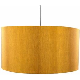 Licht-Erlebnisse Lampenschirm Stoff Textil 60 cm in Gold für Stehlampe Pendelleuchte - Gold
