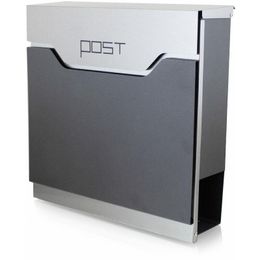 BITUXX - Design Briefkasten 16440 Wandbriefkasten Postkasten Anthrazit Graphit - Grau