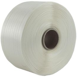 KK VERPACKUNGEN - 1 Rolle Umreifungsband Textil 13 mm 1100 m 375 kg Band Textilband Kern 76 mm - Weiß