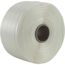 KK VERPACKUNGEN 1 Rolle Umreifungsband Textil 16 mm 850 m 450 kg Band Textilband Kern 76 mm - Weiß