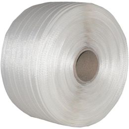 KK VERPACKUNGEN - 4 Rollen Umreifungsband Textil gewebt 19 mm 600 m 600 kg Band Textilband Kern 76 - Weiß