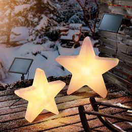 Esotec - Solar Leuchtstern Set Lichtfarbe umschaltbar Weihnachtsdeko Winterdeko 102119