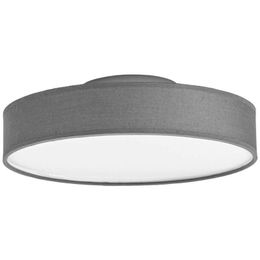 LINDBY - LED-Stoffdeckenlampe Saira, 30 cm, grau - grau, weiß
