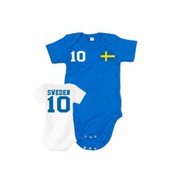 Blondie & Brownie Blondie & Brownie Strampler Schweden Kinder Baby Sport Trikot Body Fussball Meister WM Europa EM