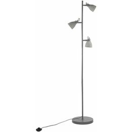 Beliani Stehlampe Grau Beton 163 cm Schirm verstellbar Scheinwerfer-Look langes Kabel mit Schalter Industrie Look - Grau