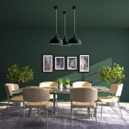 Paco Home Pendelleuchte Küchenlampe Hängend Hängelampe Esszimmer Esstischlampe Industrial ohne Leuchtmittel, Grün-Weiß-Metall-gebürstet