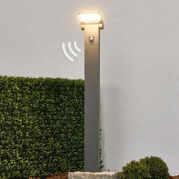 LUCANDE - LED-Pollerlampe Marius mit Sensor, 80 cm - grafitgrau, weiß