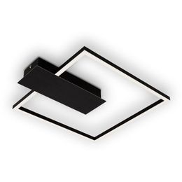 Led Deckenleuchte Briloner leuchten nico, 12 w, 1400 lm, IP20, schwarz, Metall-Kunststoff, Dimmbar, 37,5 x 32 x 4 cm