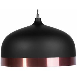 Beliani Hängeleuchte Schwarz und Kupfer Metall mit Schirm in Glockenform Modernes Design - Weiß