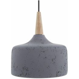 Beliani Hängeleuchte Grau Gips Holzoptik mit Schirm in Glockenform Minimalistischer Industrieller Stil - Grau