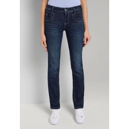 Tom Tailor Boyfriend-Jeans Straight Bleached Jeans Regular Fit Denim Hose aus Baumwolle ALEXA 4649 in Dunkelblau