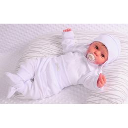 La Bortini Body & Hose Body Hose mit Fuß und Mütze 3Tlg Baby Anzug in Weiß