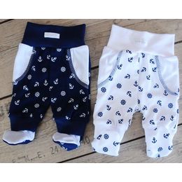 La Bortini Schlupfhose Baby Hose mit Füßchen 2er Pack 44 50 56 62 68 74 80 86 92 98