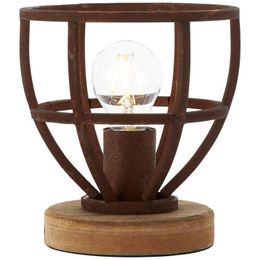 Brilliant Lampe Matrix Wood Tischleuchte 18cm rostfarbend 1x A60, E27, 40W, geeignet für Normallampen (nicht enthalten) Mit Schnurzwischenschalter - braun