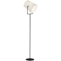 Lampe Bucket Standleuchte 1flg schwarz/weiß 1x A60, E27, 60W, geeignet für Normallampen (nicht enthalten) Mit Fußschalter - weiß - Brilliant