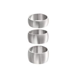 meditoys Fingerring Ring aus Edelstahl für Damen und Herren · Bandring 12 mm breit · Silber matt/Gebürstet
