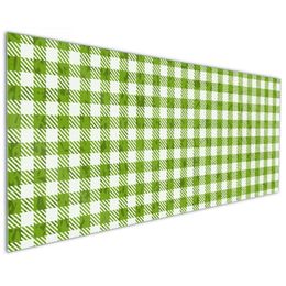 Wallario Küchenrückwand Muster einer Tischdecke in grün und weiß kariert