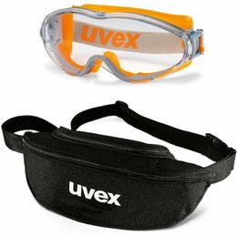 Uvex Vollsichtbrille ultrasonic 9302 - Set inkl. Textil-Etui - 9302285 / 9302245 - Vollsicht-Schutzbrillen mit klarer Scheibe, beschlagfrei, kratzfest