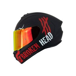 Broken Head Motorradhelm Broken Head Integralhelm Adrenalin Therapy 4X Rot (mit klarem und rot verspiegeltem Visier)