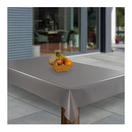 laro Tischdecke Wachstuch-Tischdecken Abwaschbar Silber Grau Hochglanz rechteckig
