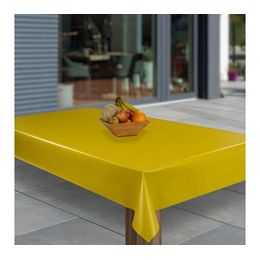 laro Tischdecke Wachstuch-Tischdecken Abwaschbar Gelb Metallic rechteckig