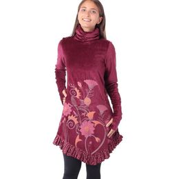 PUREWONDER Samtkleid Asymmetrisch geschnittenes Kleid mit Kragen aus Samt