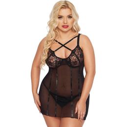 Softline Negligé Chemise mit Spitze und Wetlook