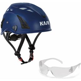 Kask Schutzhelm Plasma AQ + Schutzbrille klar - Farbe:dunkelblau