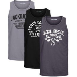 Jack & Jones Jack & Jones Tanktop Bequemes Slimfit Shirt mit Printdruck (3er-Pack) unifarbenes Oberteil aus Baumwolle