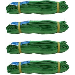 baumarktplus - 4x Rundschlinge 2000 kg 2 to grün 3 m Umfang Hebeband Hebeschlinge Hebegurt
