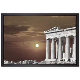 Pixxprint Leinwandbild schöner Tempel der Athene